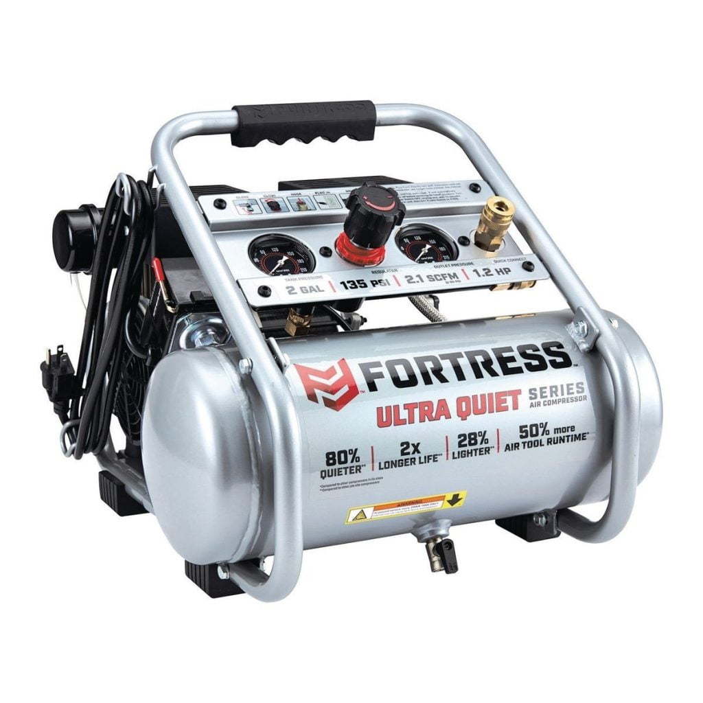 Ultra Quiet Air Compressor - 2 Gallon, 1.2 Horsepower